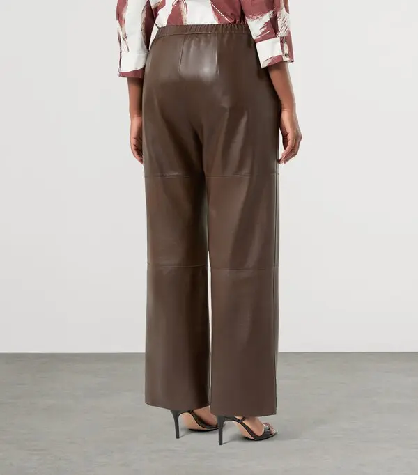 Marina Rinaldi Leather Drawstring Trousers