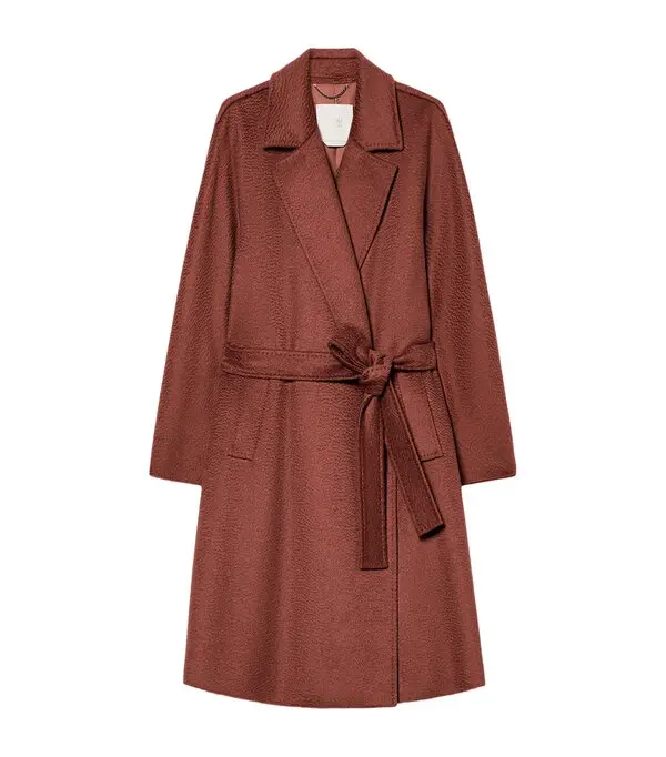 Marina Rinaldi Camel Wool Wrap Coat