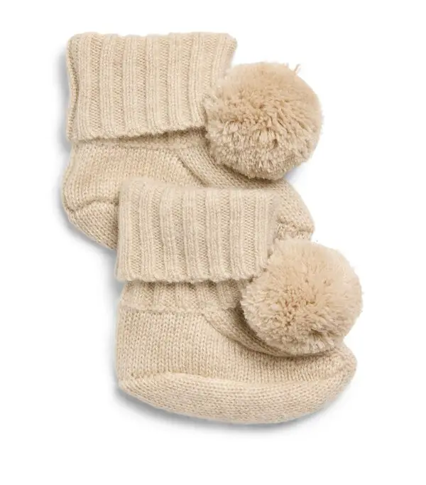 PUREBABY Cashmere Pom-pom Booties