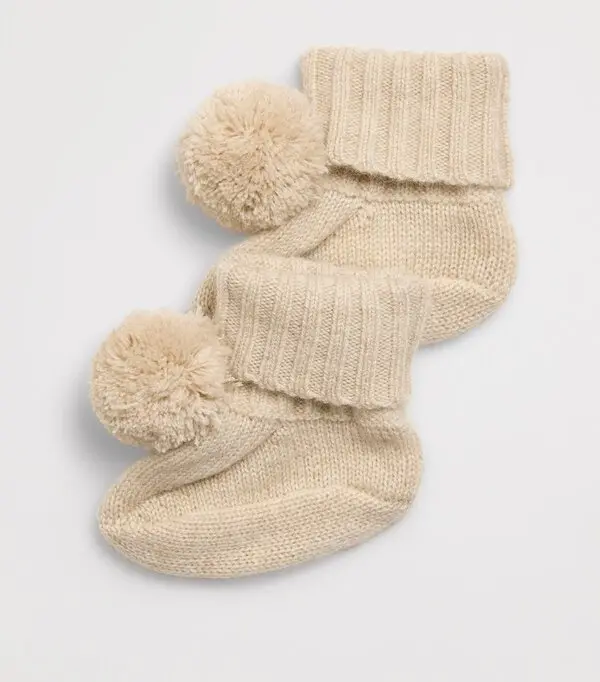 PUREBABY Cashmere Pom-pom Booties