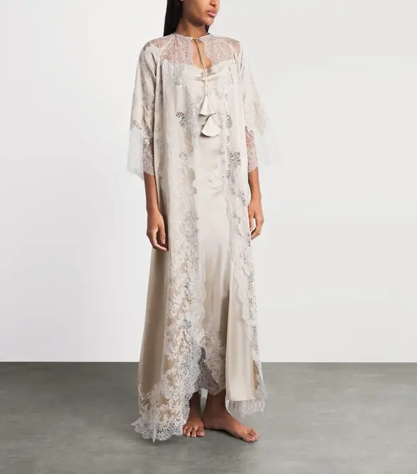 TORLOWEI Lace-trim Elsa Robe