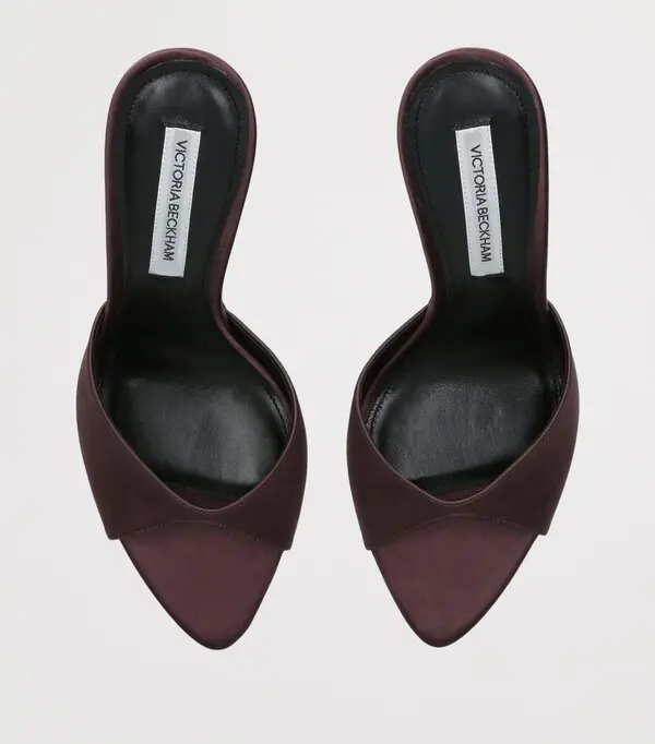 Victoria Beckham Harlow Satin Heeled Mules 100 - Burgundy