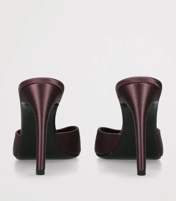 Victoria Beckham Harlow Satin Heeled Mules 100 - Burgundy