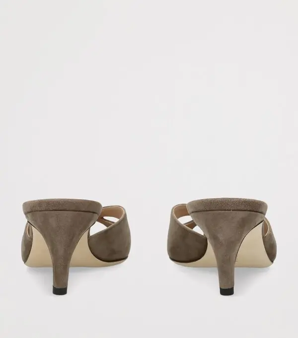 Victoria Beckham Suede Harlow Mask Mules 55 - Brown