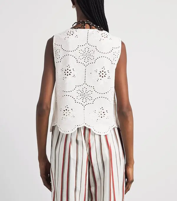 Matteau Broderie Anglaise Sleeveless Top - White
