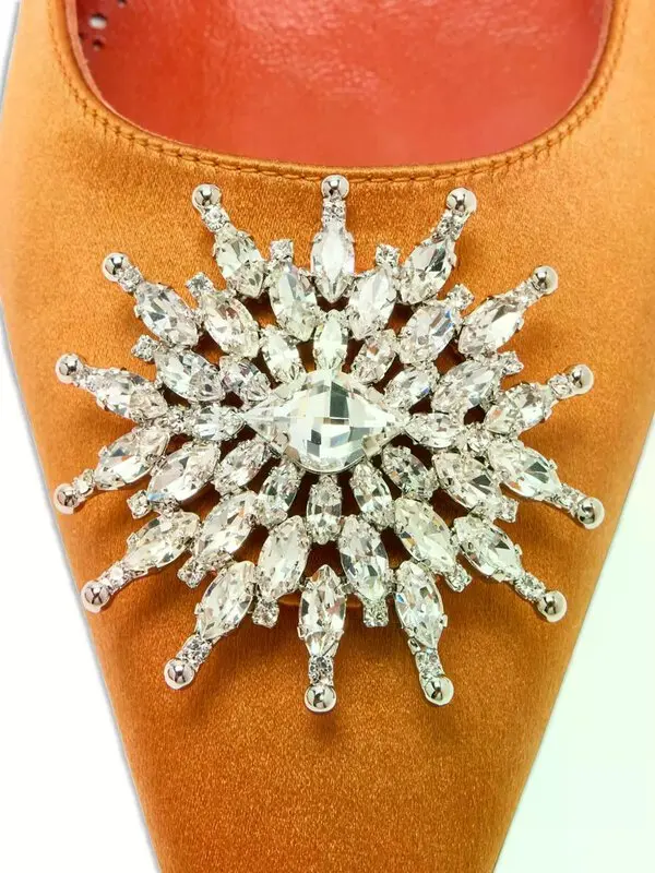 Manolo Blahnik Crystal-embellished Pointed-toe Ballet Flats