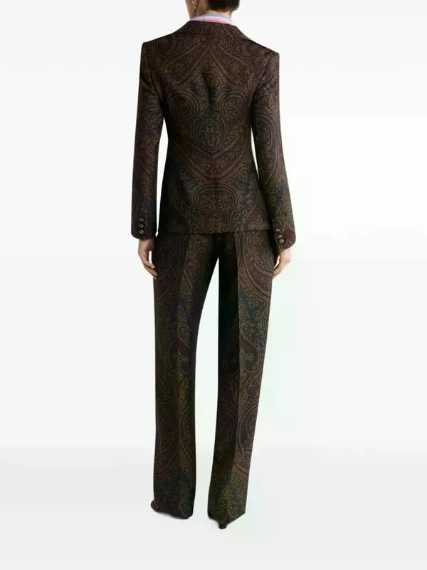 Etro Single-breasted Wool-blend Jacquard Jacket With Paisley Motif