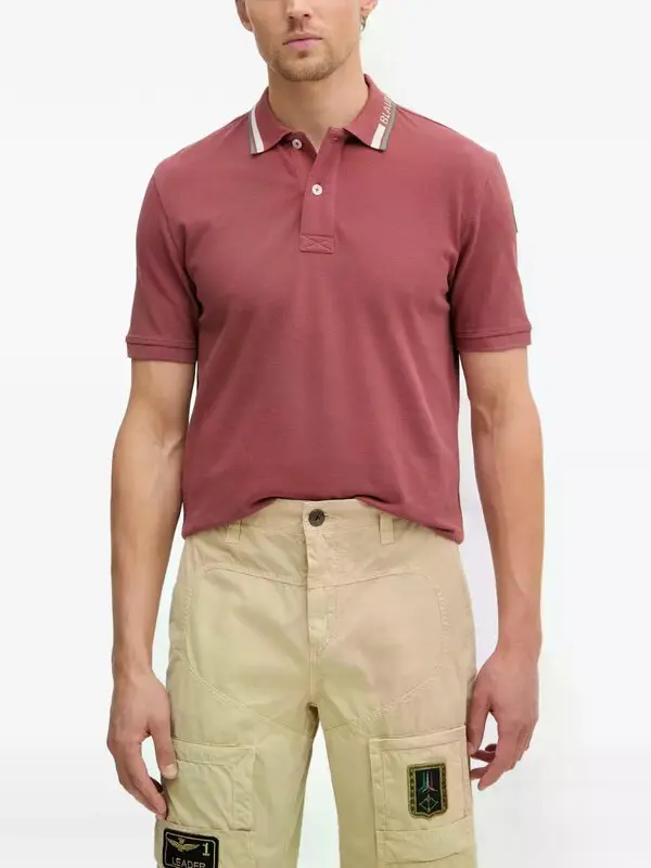 BLAUER. Ransom Logo-patch Piqué Polo Shirt