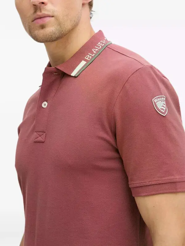 BLAUER. Ransom Logo-patch Piqué Polo Shirt