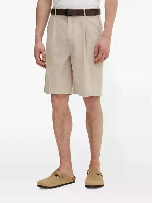 LES DEUX Pleated Twill Shorts