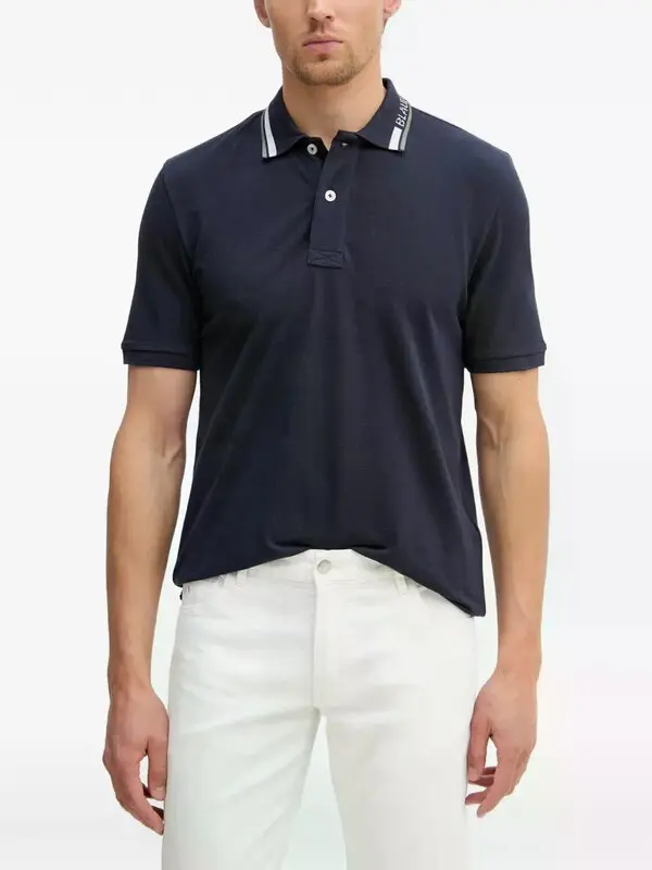 BLAUER. Logo-patch Short-sleeve Polo Shirt