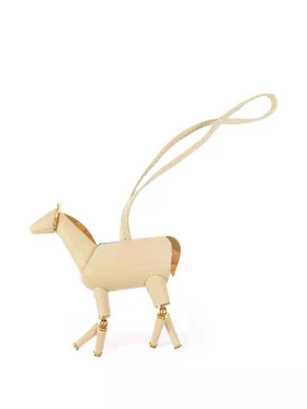 Loro Piana Leather Charm With Gold-tone Hardware - Neutrals