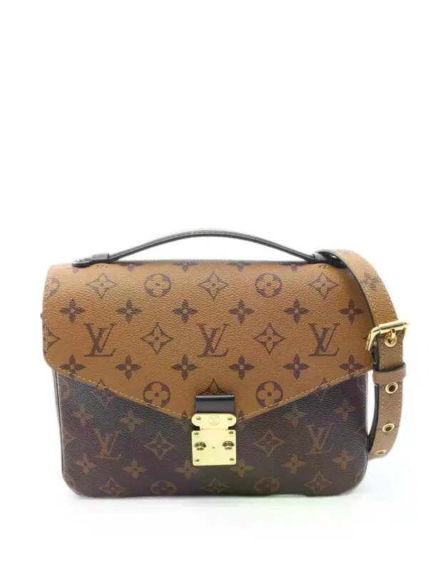 LOUIS VUITTON 2010s Pochette Métis Mm Monogram Reverse Tote Bag - Brown