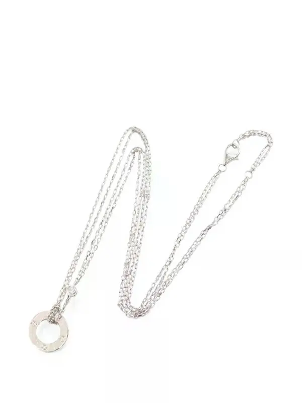 Cartier 18k White Gold Diamond Circle Pendant Necklace - Silver