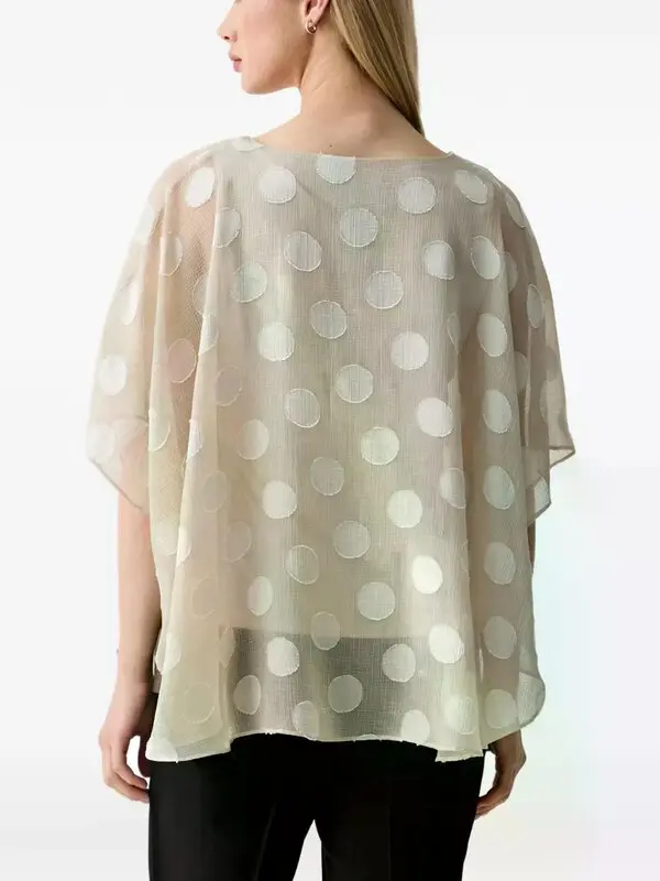 Joseph Ribkoff Polka-dot Tie-neck Blouse