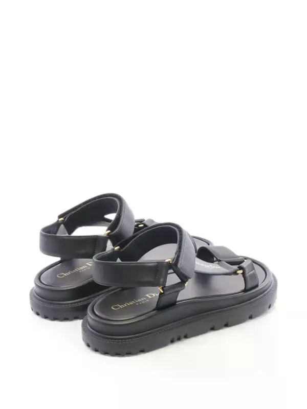 Dior D-wave Calf Leather Sandals - Black
