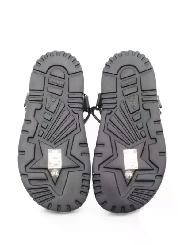 Dior D-wave Calf Leather Sandals - Black