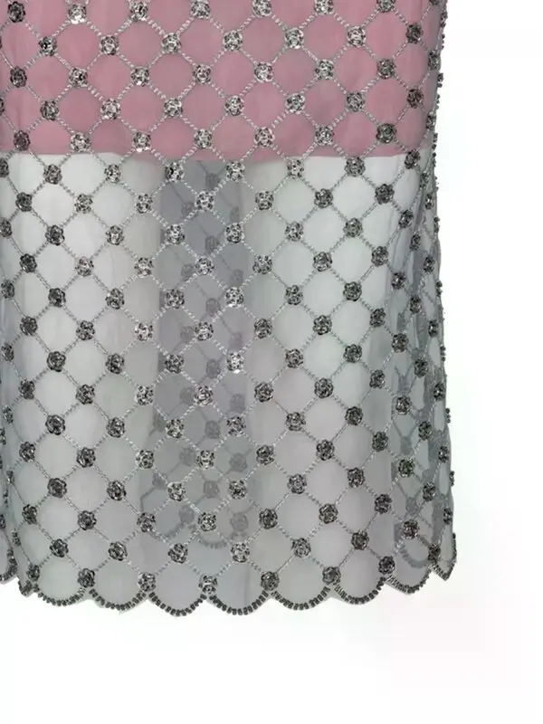 ROTATE BY BIRGER CHRISTENSEN Sequin Floral-mesh Midi Skirt