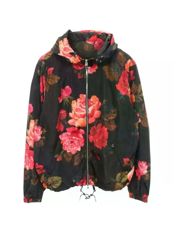 Alexander McQueen Floral Print Hooded Jacket