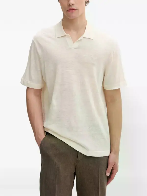 LES DEUX Logo-embroidered Open-collar Polo Shirt