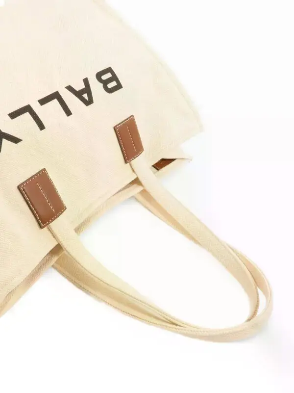 Bally Logo Print Canvas Tote Bag