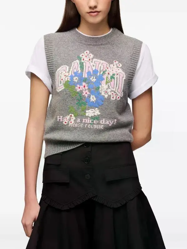 GANNI Vest With Flowers