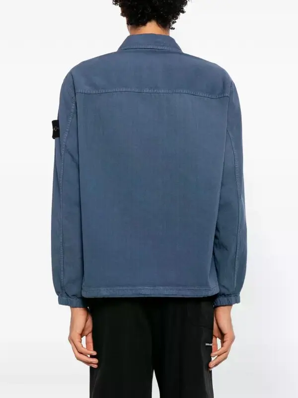 Stone Island Compass-patch Herringbone Shirt