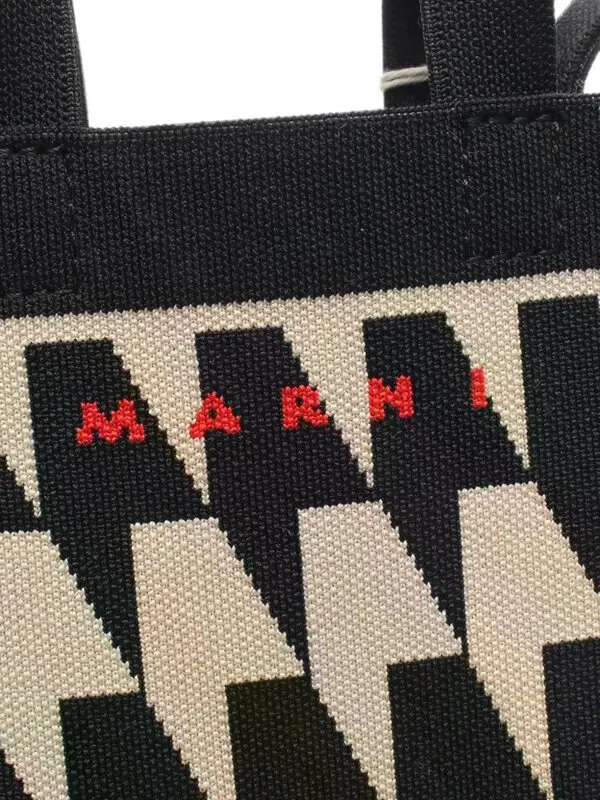 Marni 2020s Nano Shopping Houndstooth Tote Bag