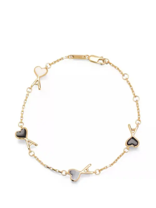 AMI Paris Brass Bracelet With Hammered De Coeur - Gold