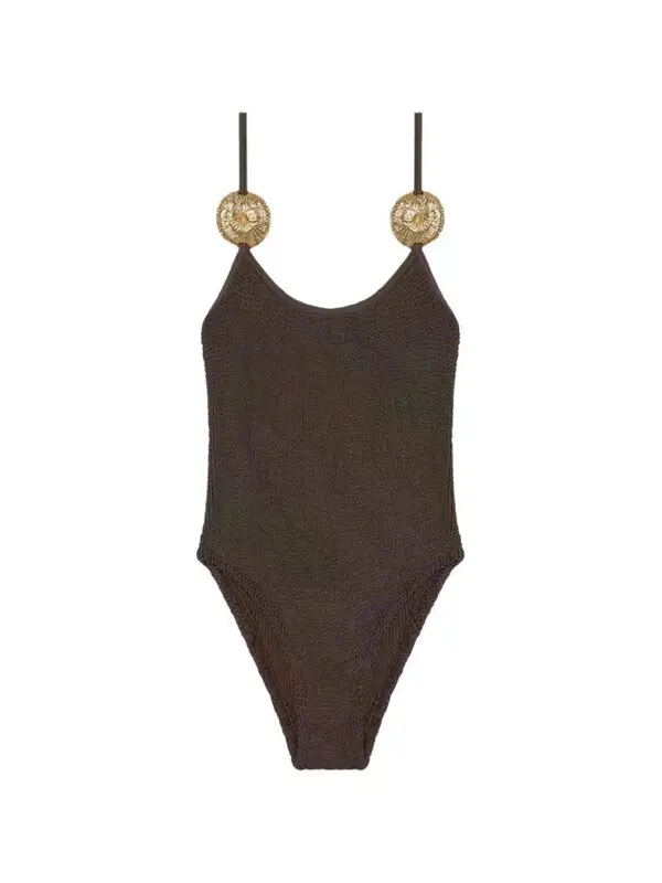 REINA OLGA Circe Crinkle-effect Swimsuit