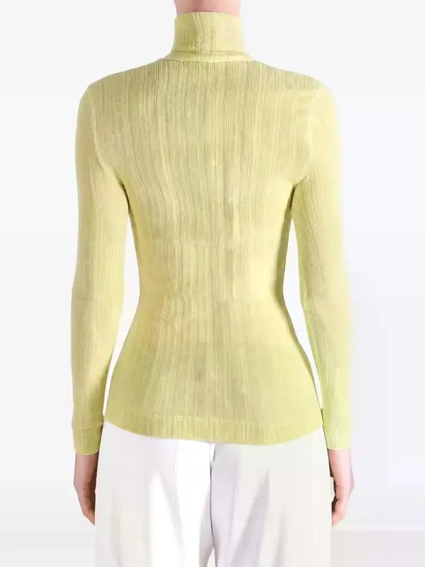 Issey Miyake Ribbed High-neck Cardigan