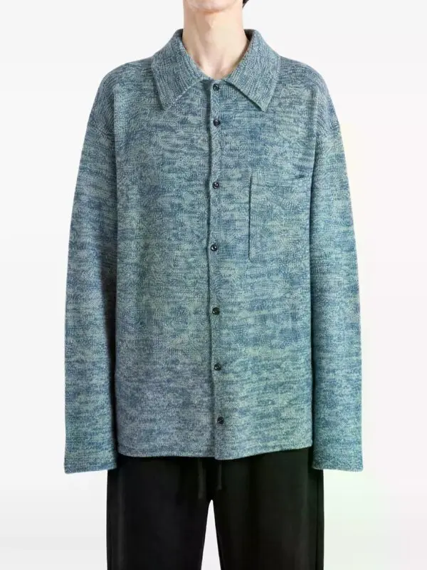 THE ELDER STATESMAN Marl Knit Button-down Shirt