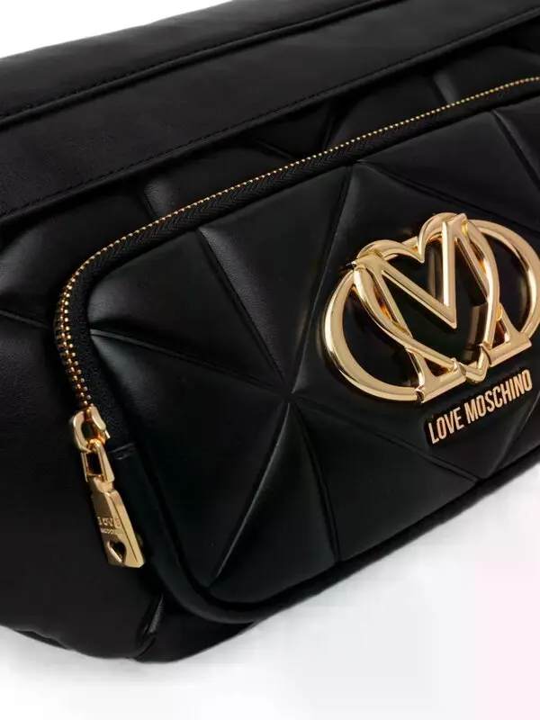 Moschino Quilted Logo Plaque Belt Bag
