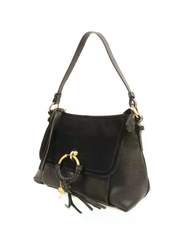 See By Chloé Grained Leather Shoulder Bag With Tassel Detail - Black