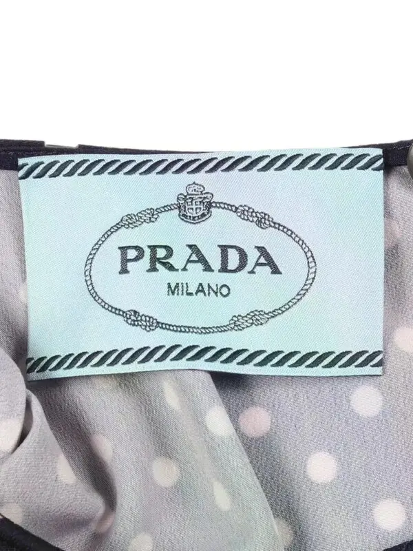 Prada 2000s Polka Dot Pleated Midi Dress