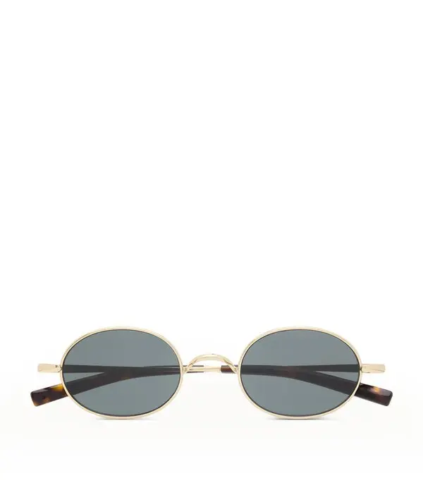 Saint Laurent Oval Metal Sunglasses - Metallic