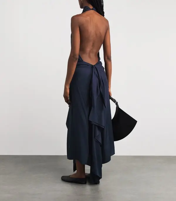 Brandon Maxwell Marin Scarf Midi Dress