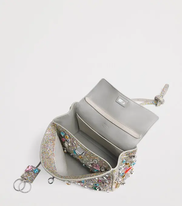 Balenciaga Mini Suede Embellished Rodeo Top-handle Bag