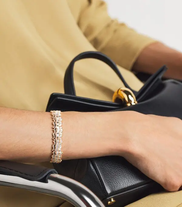 SUZANNE KALAN Classic Three-row Diamond Cuff