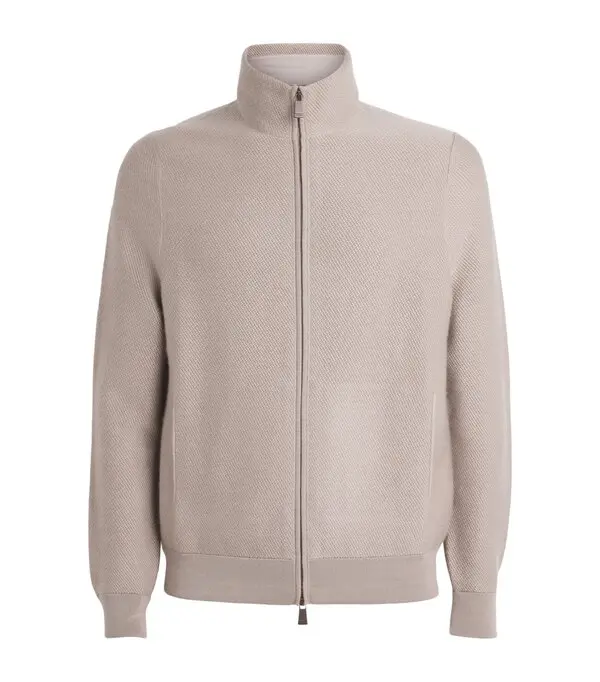 Colombo Cashmere And Kid Wool Zip-up Cardigan