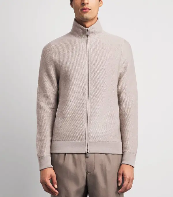 Colombo Cashmere And Kid Wool Zip-up Cardigan