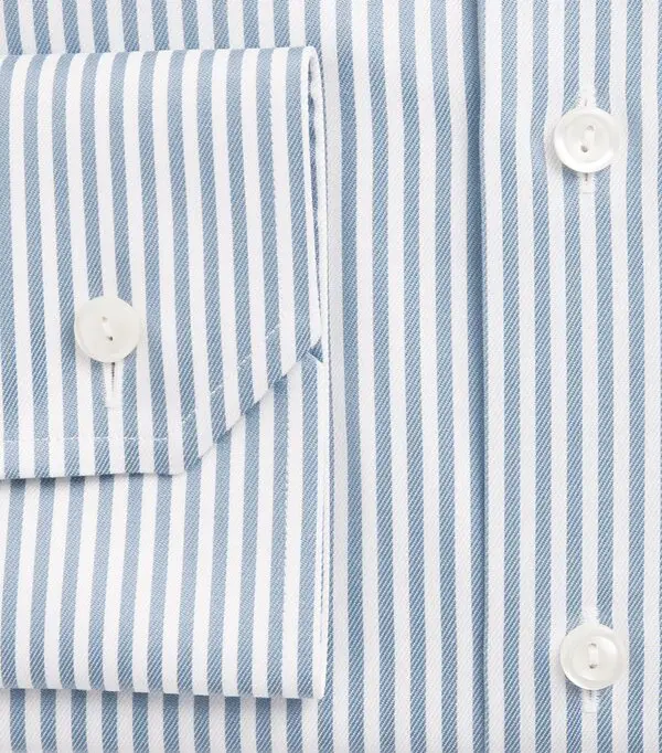 Eton Cotton Stripe Contemporary Fit Shirt - Green