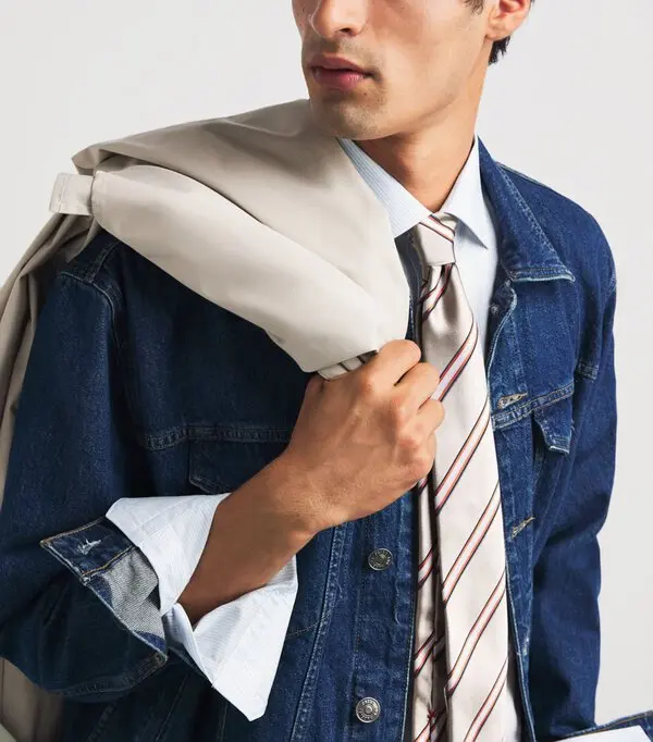 Eton Supima Cotton Stripe Slim Fit Shirt - Blue