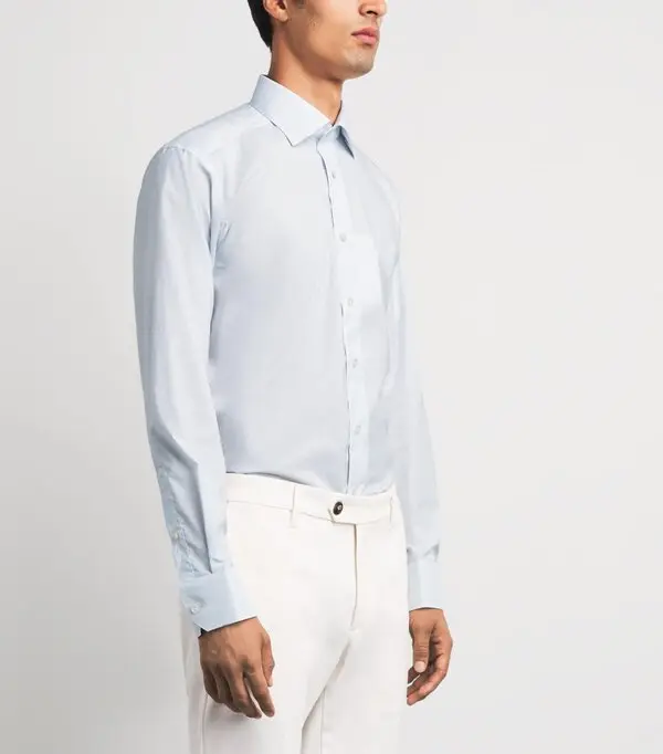 Eton Supima Cotton Stripe Slim Fit Shirt - Blue