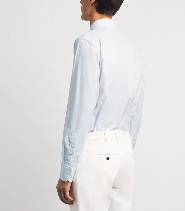 Eton Supima Cotton Stripe Slim Fit Shirt - Blue