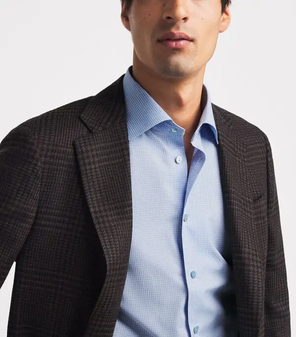 Eton Supima Cotton Check Slim Fit Shirt - Blue