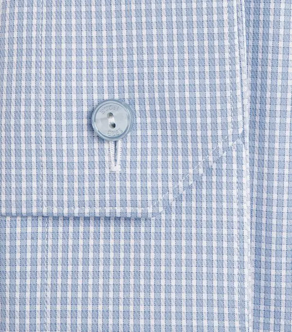 Eton Supima Cotton Check Slim Fit Shirt - Blue