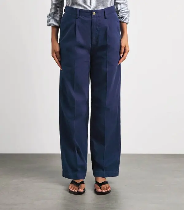 Polo Ralph Lauren Linen Trousers With Pleated Front
