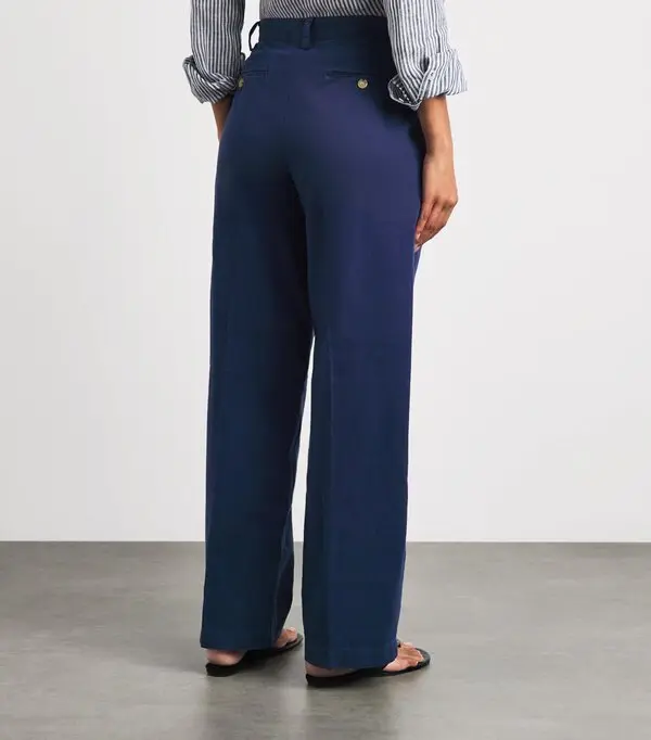 Polo Ralph Lauren Linen Trousers With Pleated Front
