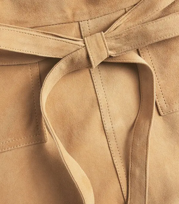 Polo Ralph Lauren Suede Midi Skirt - Brown